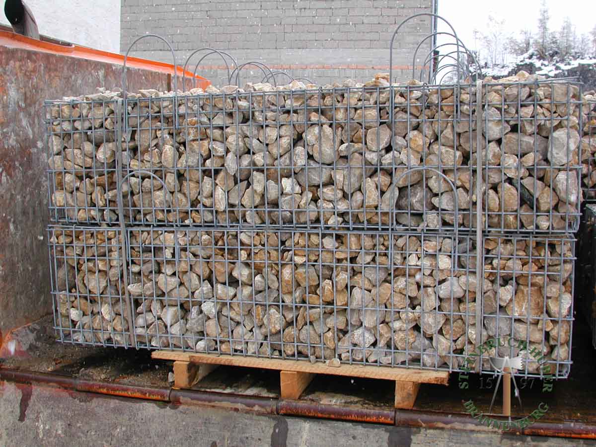 Dolomit Gabione S-50-50-50 gef%C3%BCllt mit Schotter